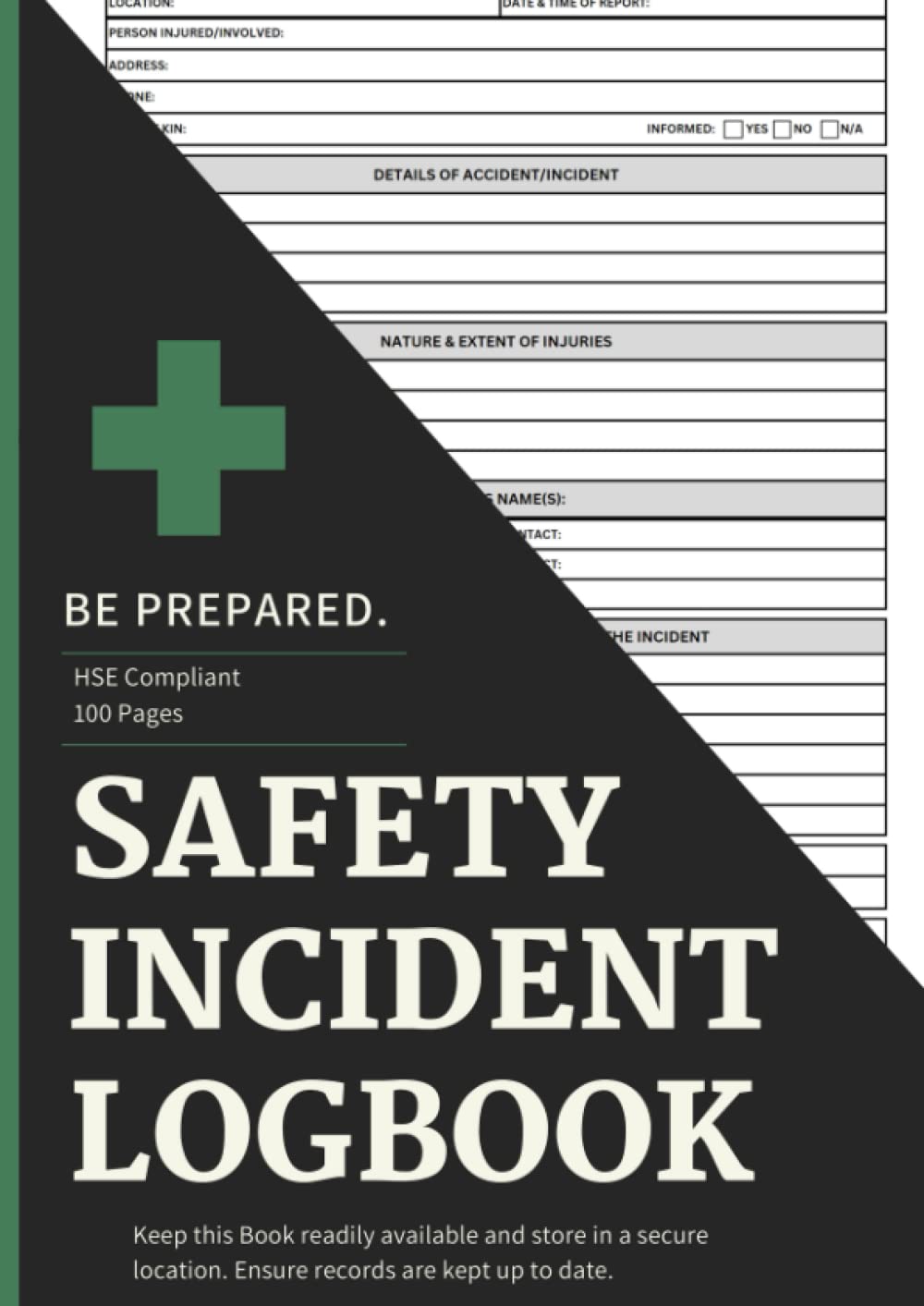 Safety Incident Logbook - Accident Report Book and Incident log | A4 ...