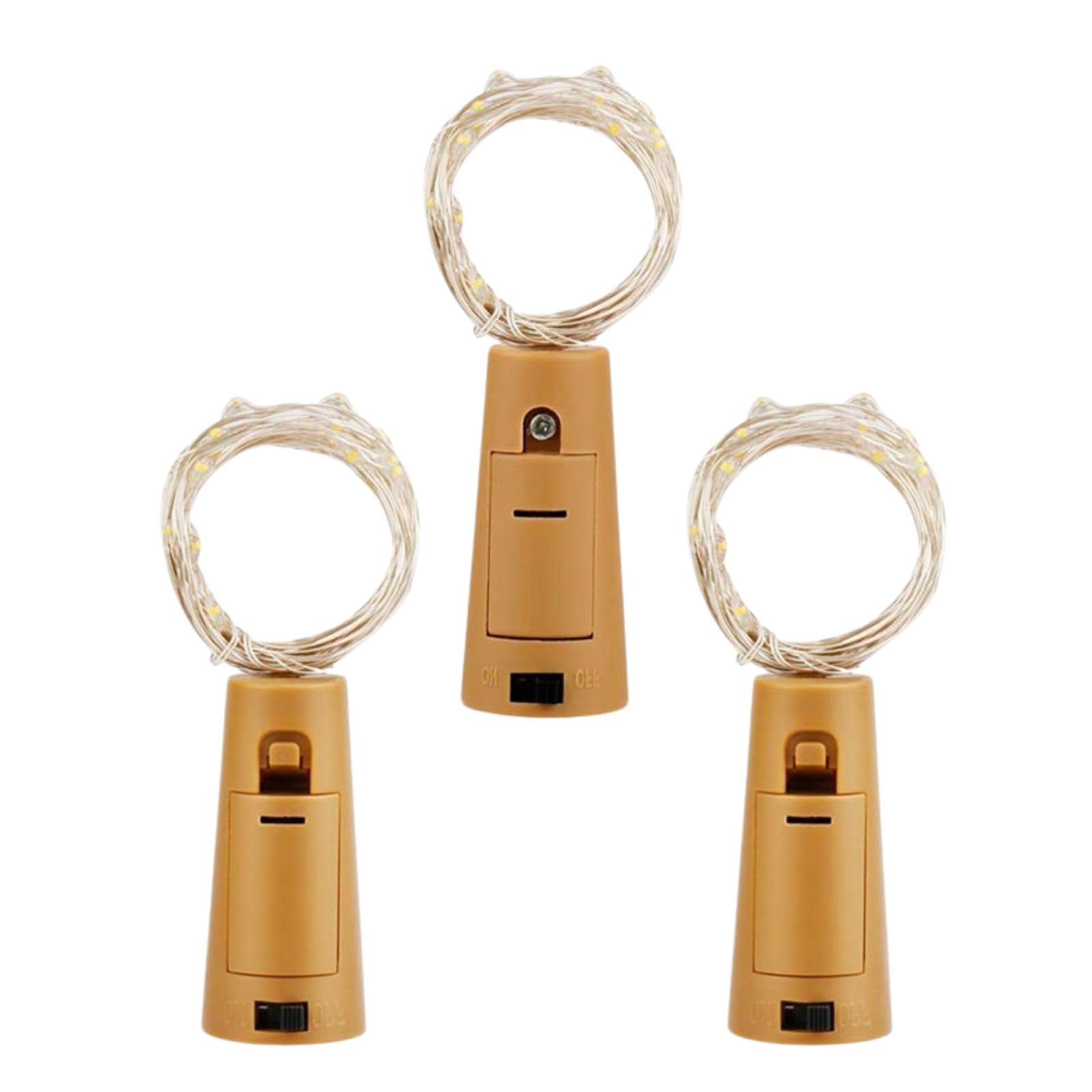 GlowCork LED Bottle Lights with Cork, 3 Pack, Cork Lights for Bottles ...