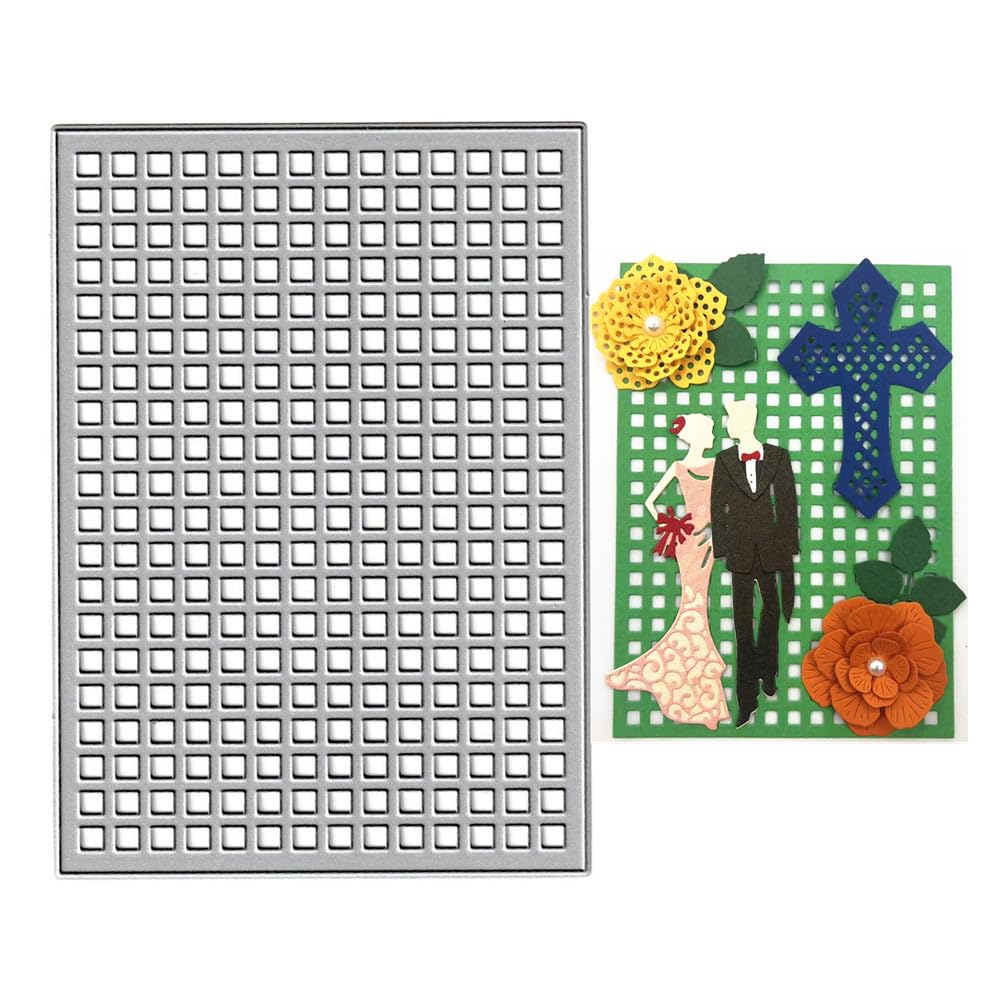 Amazon.com: Metal Square Frame Background Die Cuts, Grid Background ...