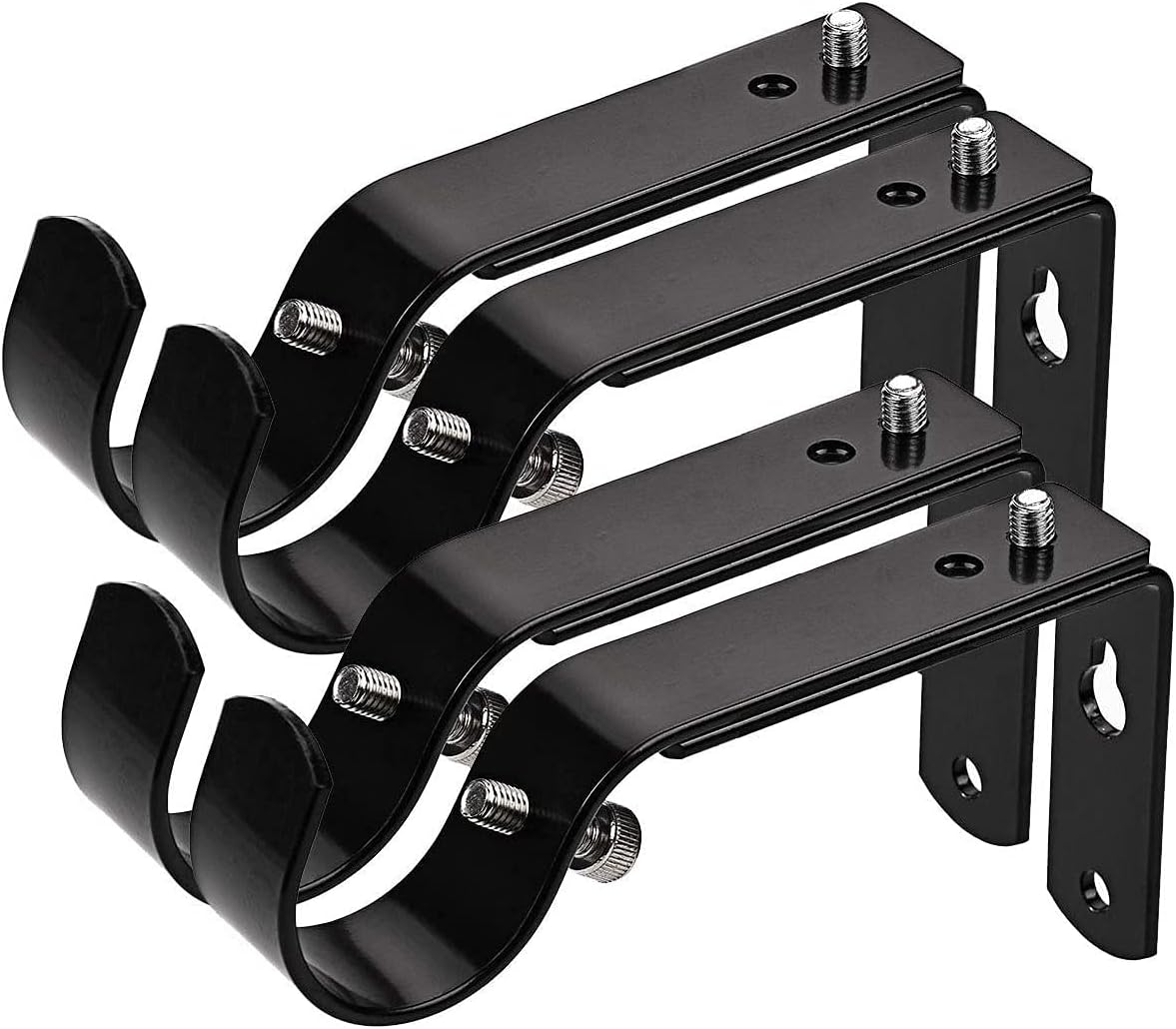 Amazon.com: Curtain Rod Holders Heavy Duty Adjustable Rod Brackets for ...