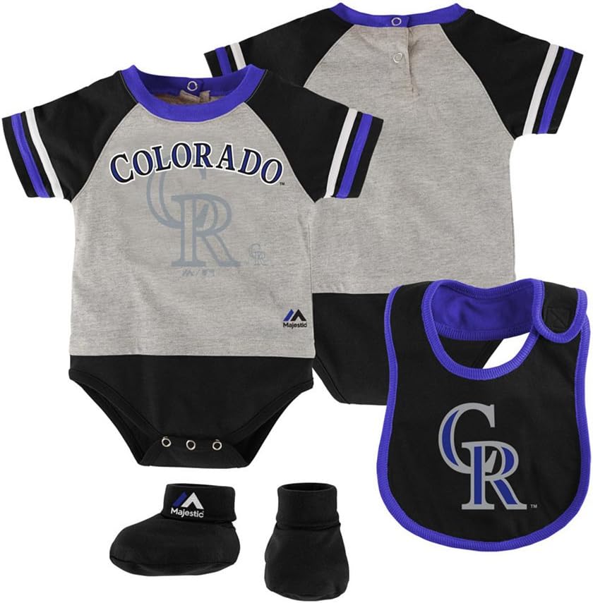 Amazon.com: Majestic Babies 3 Piece Bodysuit Set - Colorado Rockies ...