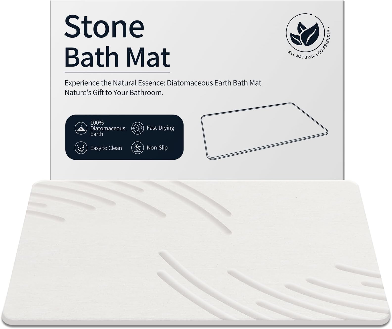 ZIMARK Tapete De Baño De Piedra，Almohadilla De Baño Antideslizante De ...