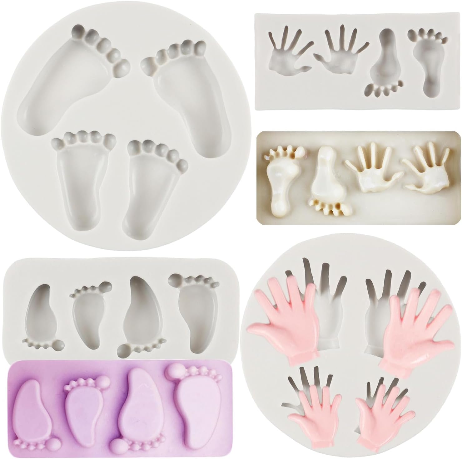 Amazon.com: FCKEMLDS Baby Silicone Fondant Molds Baby Foot Fondant Mold ...