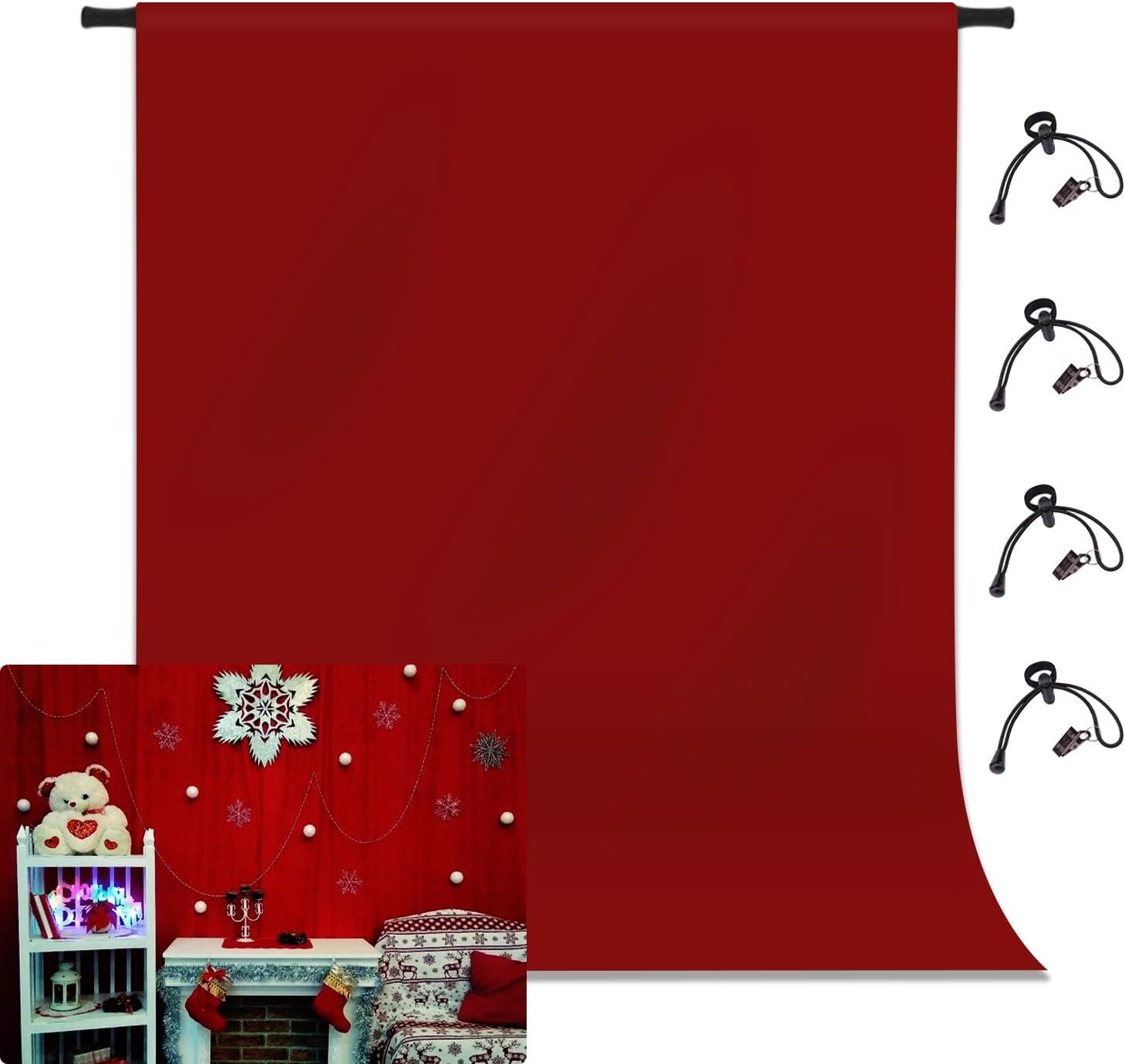 Amazon.com : KUKUSOUL 6x9ft Red Backdrop Red Portrait Background for ...