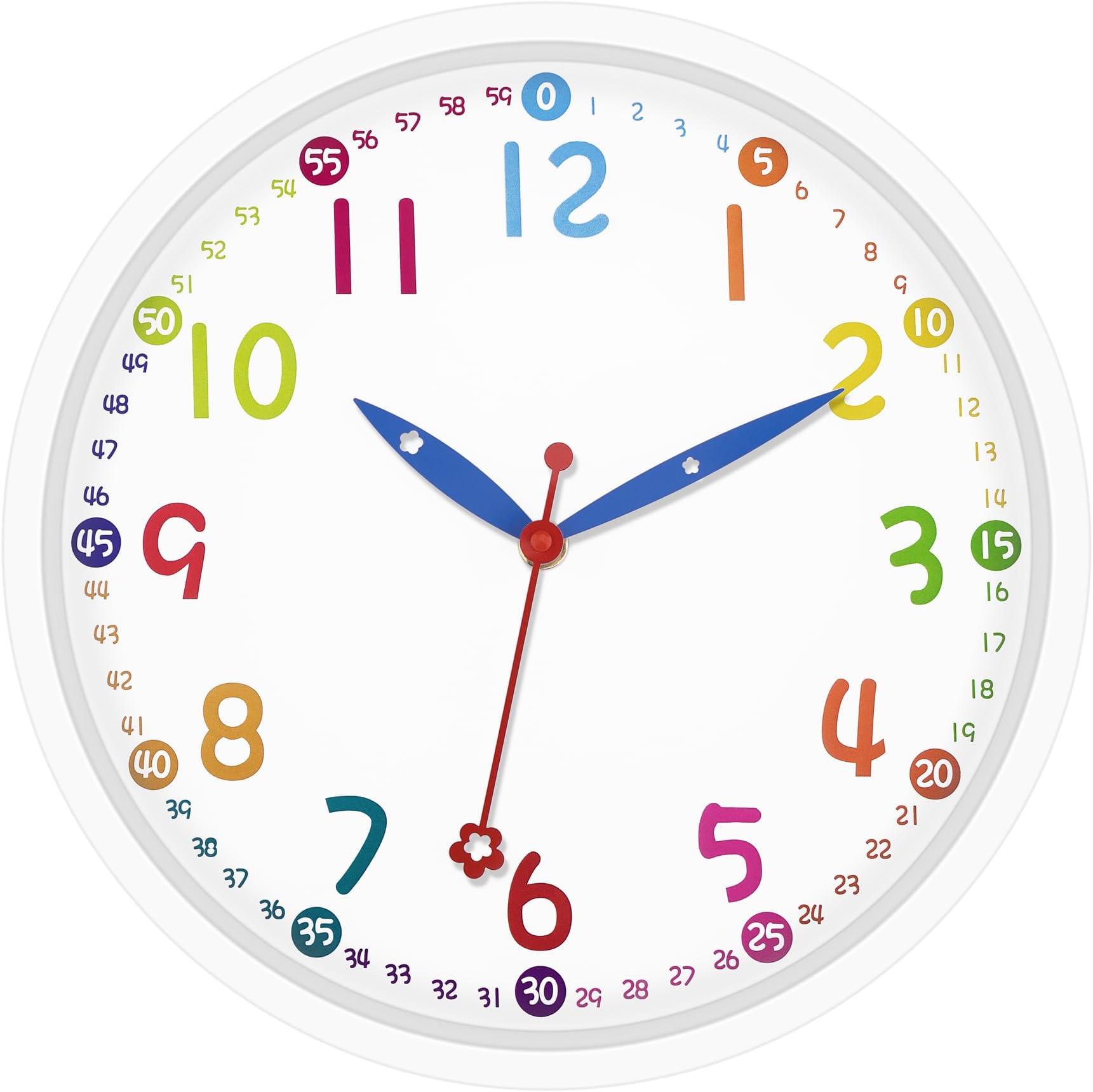 Amazon.com: Lumuasky Kids Wall Clock Analog Silent 12 inch Non Ticking ...