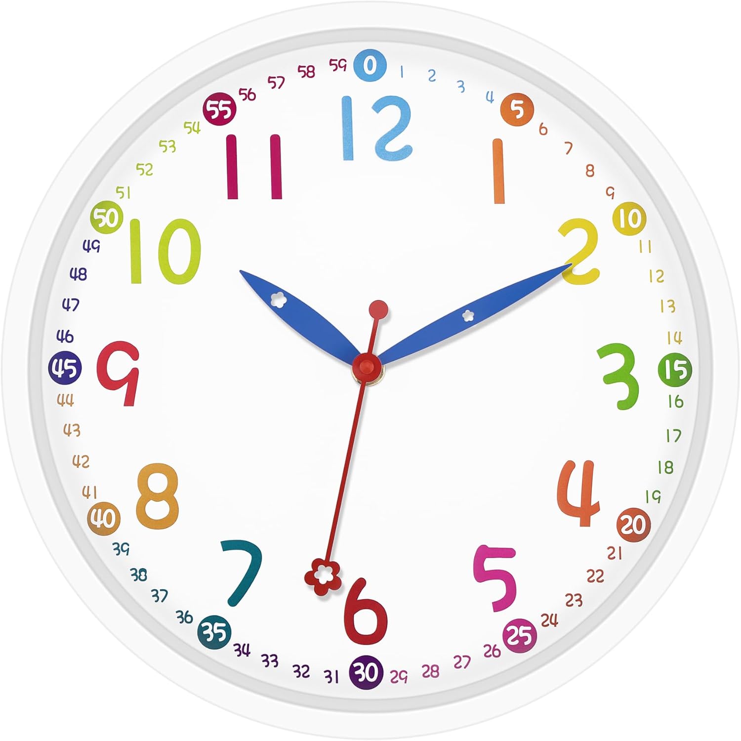 Amazon.com: Lumuasky Kids Wall Clock Analog Silent 12 inch Non Ticking ...