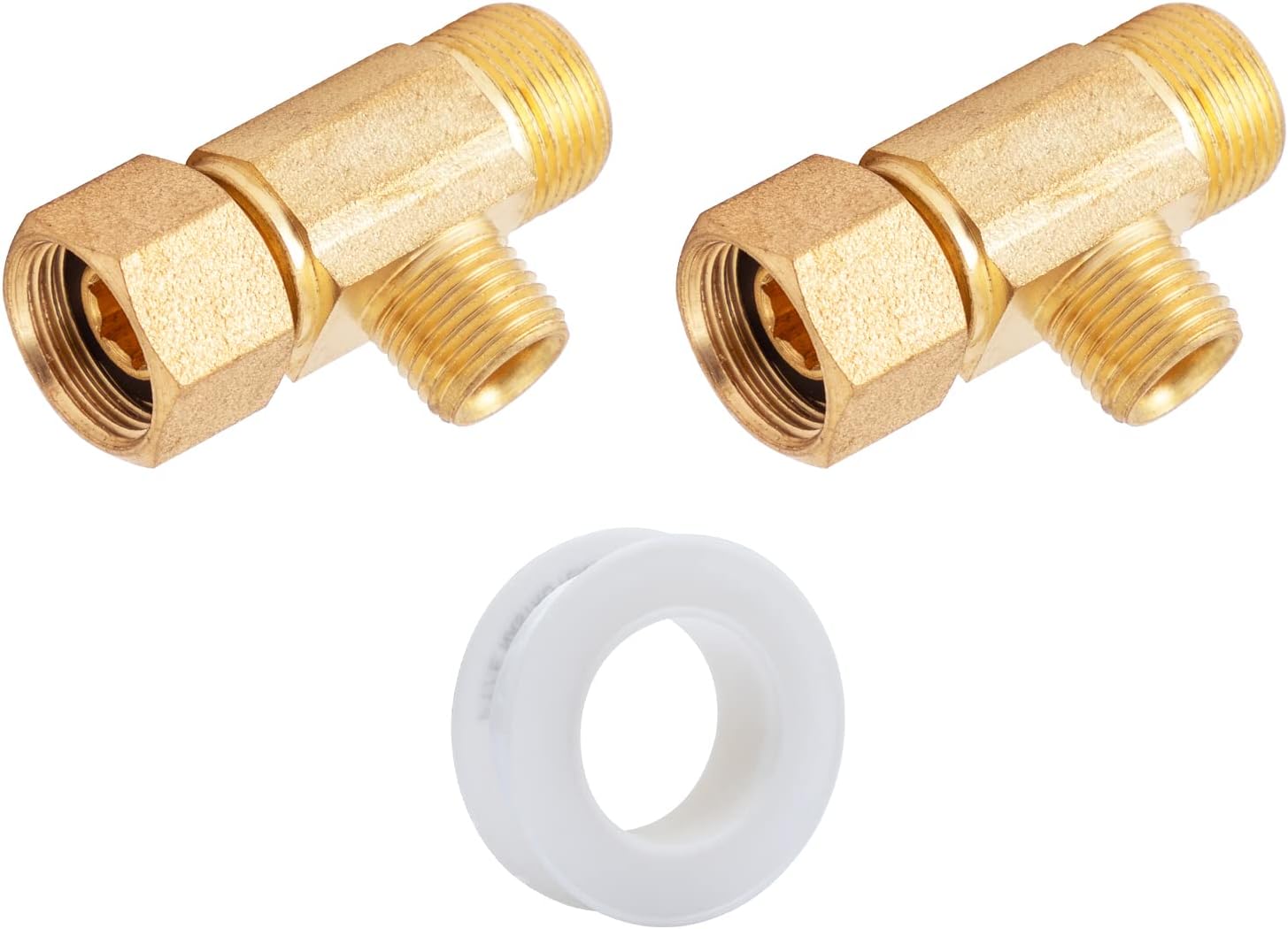 Amazon.com: Lead-Free Brass Angle Stop Add-A-Tee Valve 3/8" Compression ...