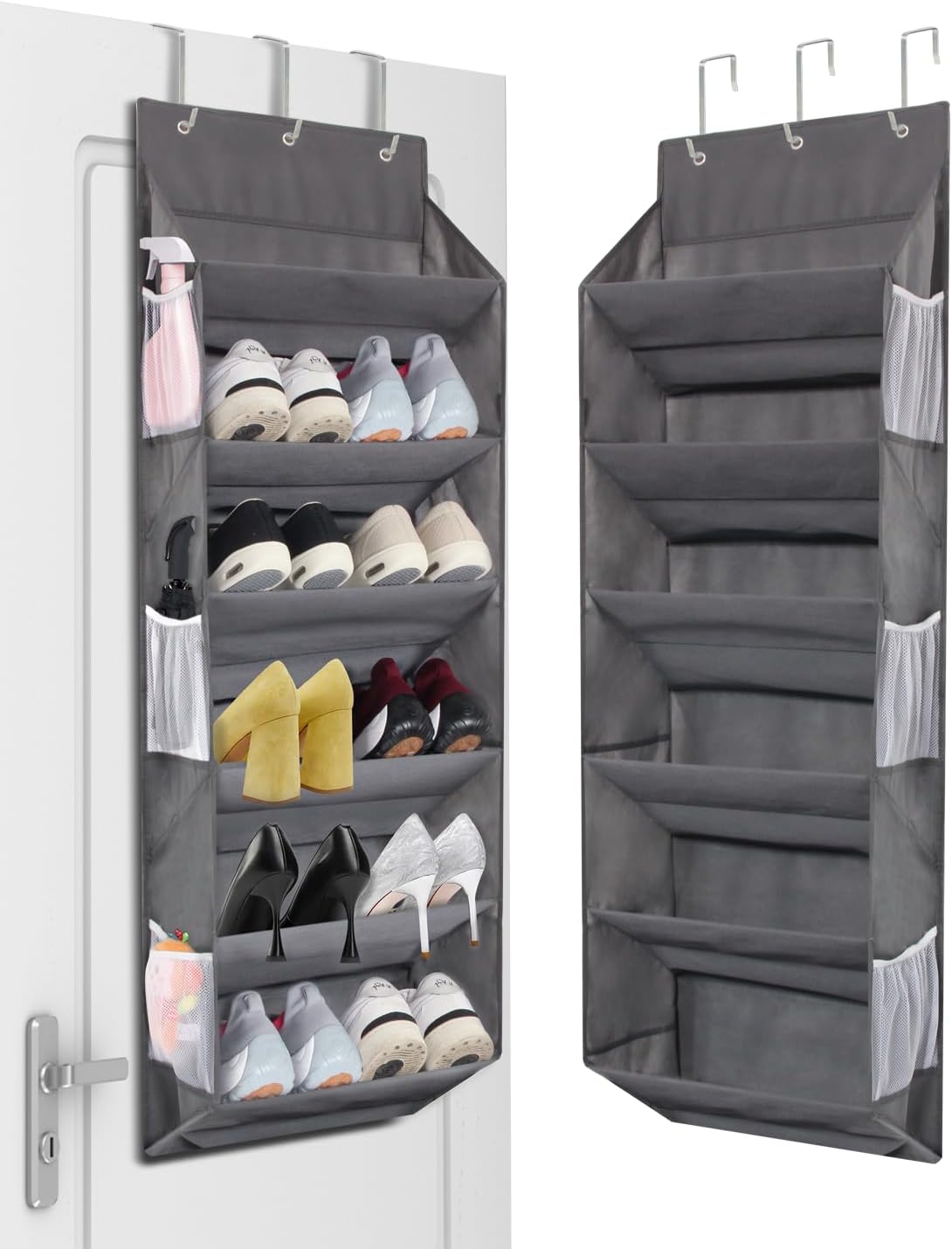 Amazon.com: Miracsnail Over the Door Shoe Rack Organizer Hanging Fits ...