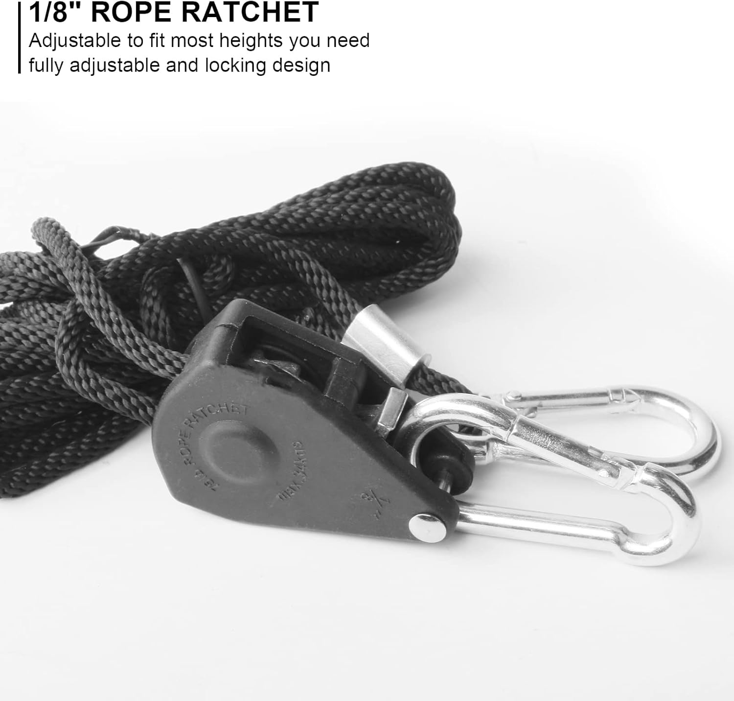 ZHOUSTOU Pack of 4 Rope Ratchet 1/8 Inch Adjustable Rope Ratchet Hanger ...