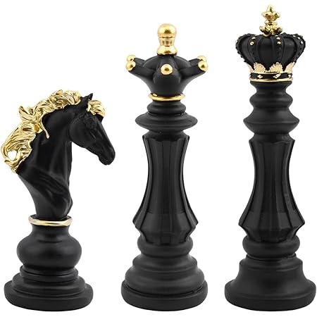 Amazon.com: EMVANV 3pcs Chess Statue Decor Piece Set, Decorative Resin ...