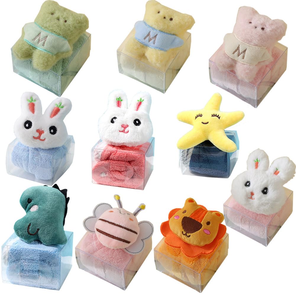 Amazon｜TUYOBI ハンカチ プチギフト ハンドタオル 10個セット ラッピング済 プレゼント 退職 異動 お配り ミニタオル 粗品 景品 お返し 感謝 結婚式 卒園 おまかせ ギフト ...