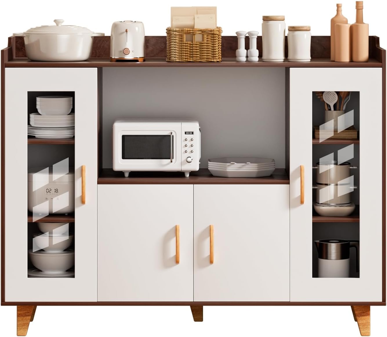 Amazon.com: leasote Kitchen Buffet Cabinet, Sideboard Buffet Cabinet ...