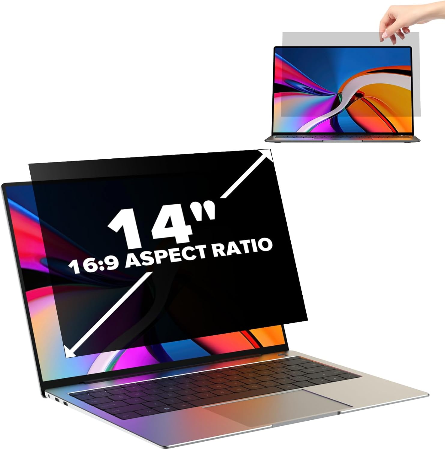 Amazon.com: GUDTEKE Laptop Privacy Screen 14 Inch 2 Pack for Lenovo HP ...