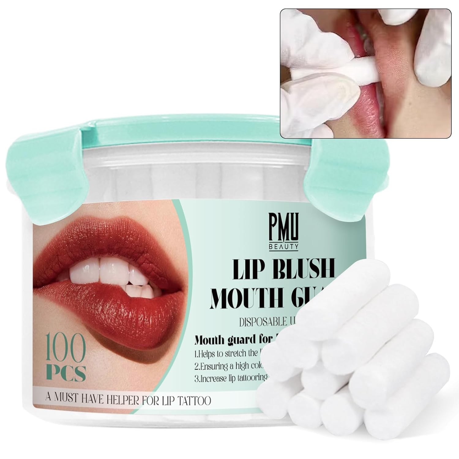 Amazon.com : PMUBEAUTY 100pcs Cotton Lip Tattoo Stretching Stick for ...