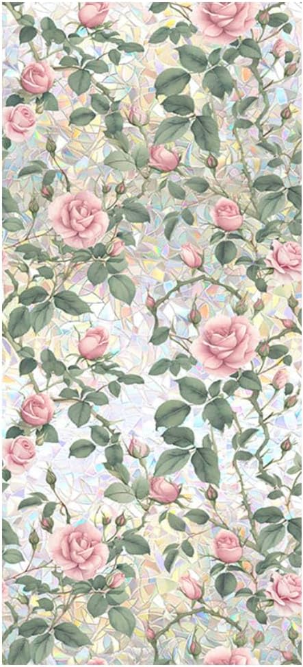 Amazon.com: JOONOR Retro Pink Rose Flowers Window Privacy Film,3D ...