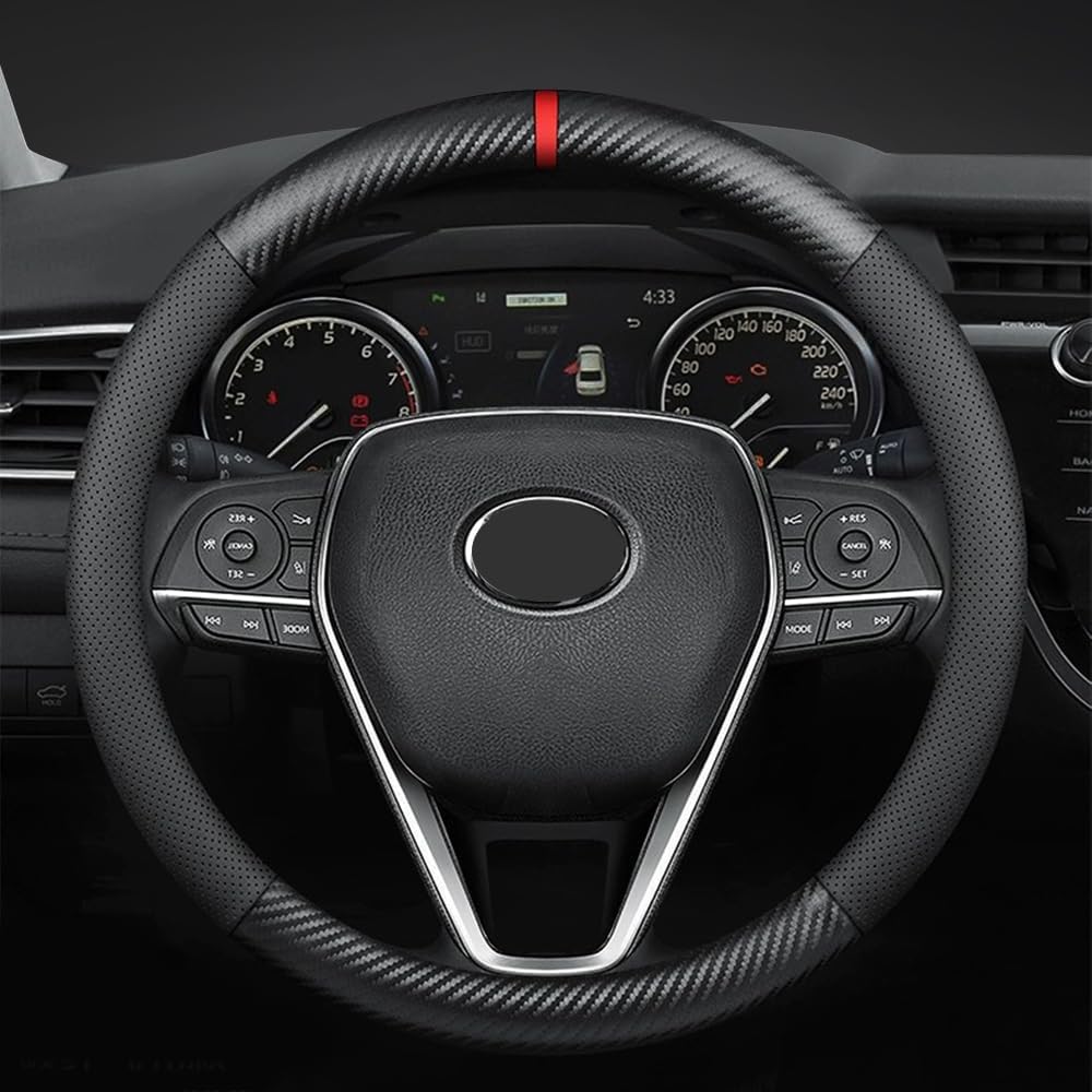 Carodi Carbon Fiber Leder Auto Lenkrad Abdeckung, Komfortabel und Anti ...