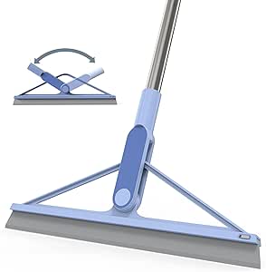 Amazon.com: KOLLIEE Rubber Floor Squeegee Broom 61'' Long Handle Shower Squeegee for Floor with ...