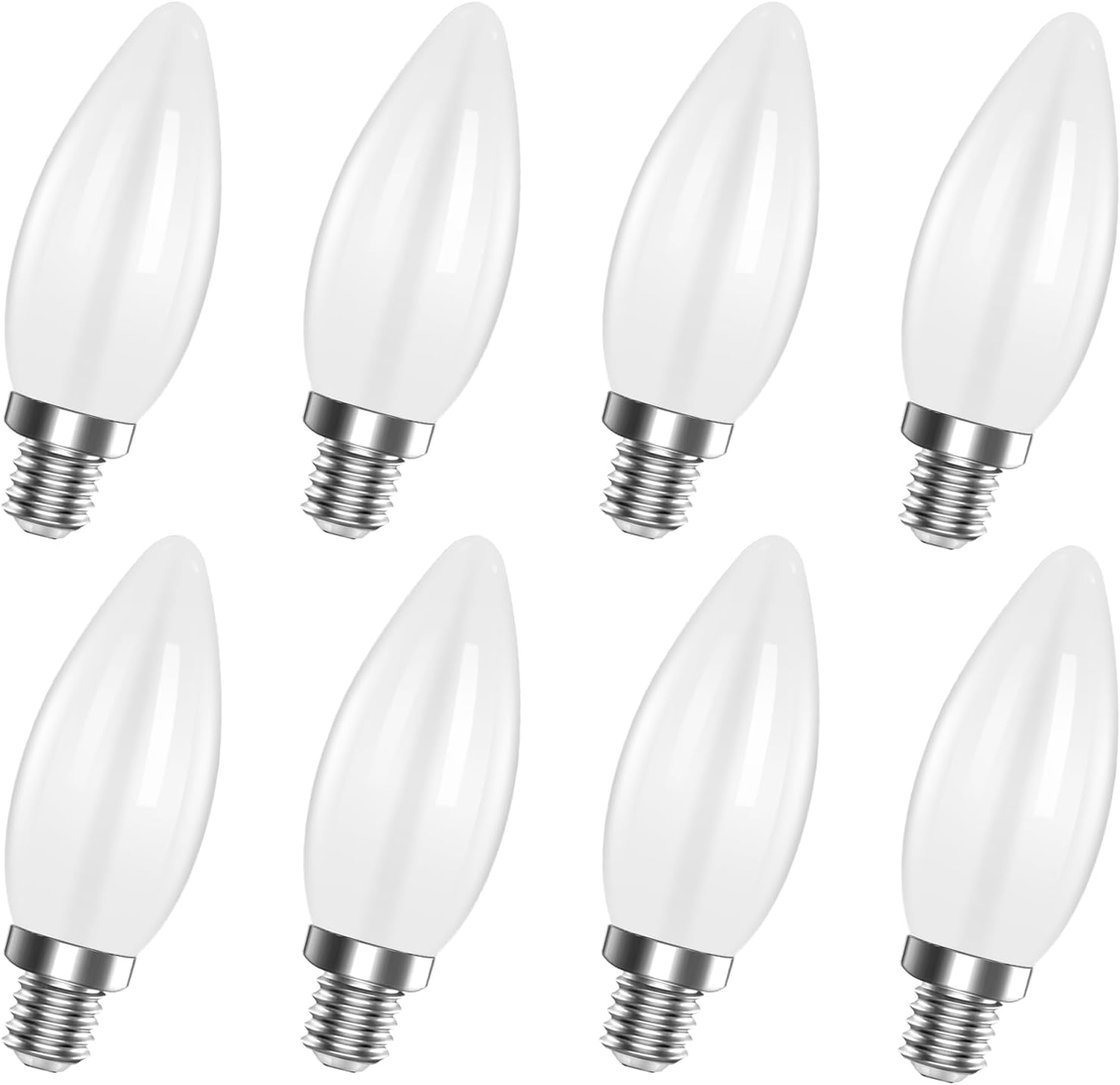 Wuluretoos 8 Pack 4W LED Candelabra Base B10 CTC Clear Decorative Light ...