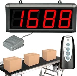 Amazon.com: Digital Electronic Counter, 4-Digit Red Display, 0-9999 ...
