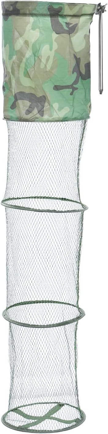 Amazon.com : PATIKIL Fishing Cage Basket, Collapsible Fishing Bait Mesh ...