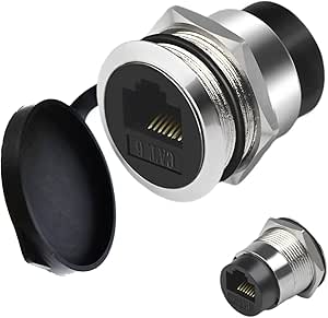 YiKaiEn RJ45 CAT6 Panel Mount Adapter Female-to-Female Ethernet Pass ...