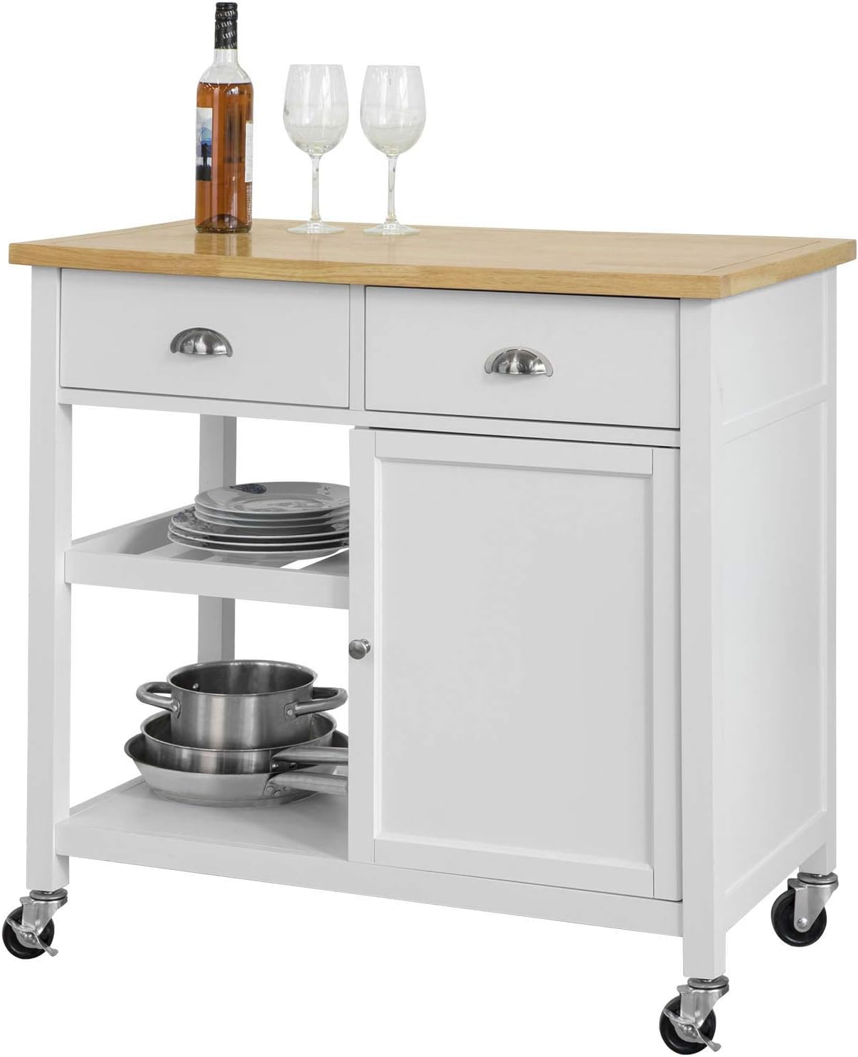 SoBuy FKW62-WN, Kitchen Storage Trolley Serving Trolley Kitchen Cabinet ...