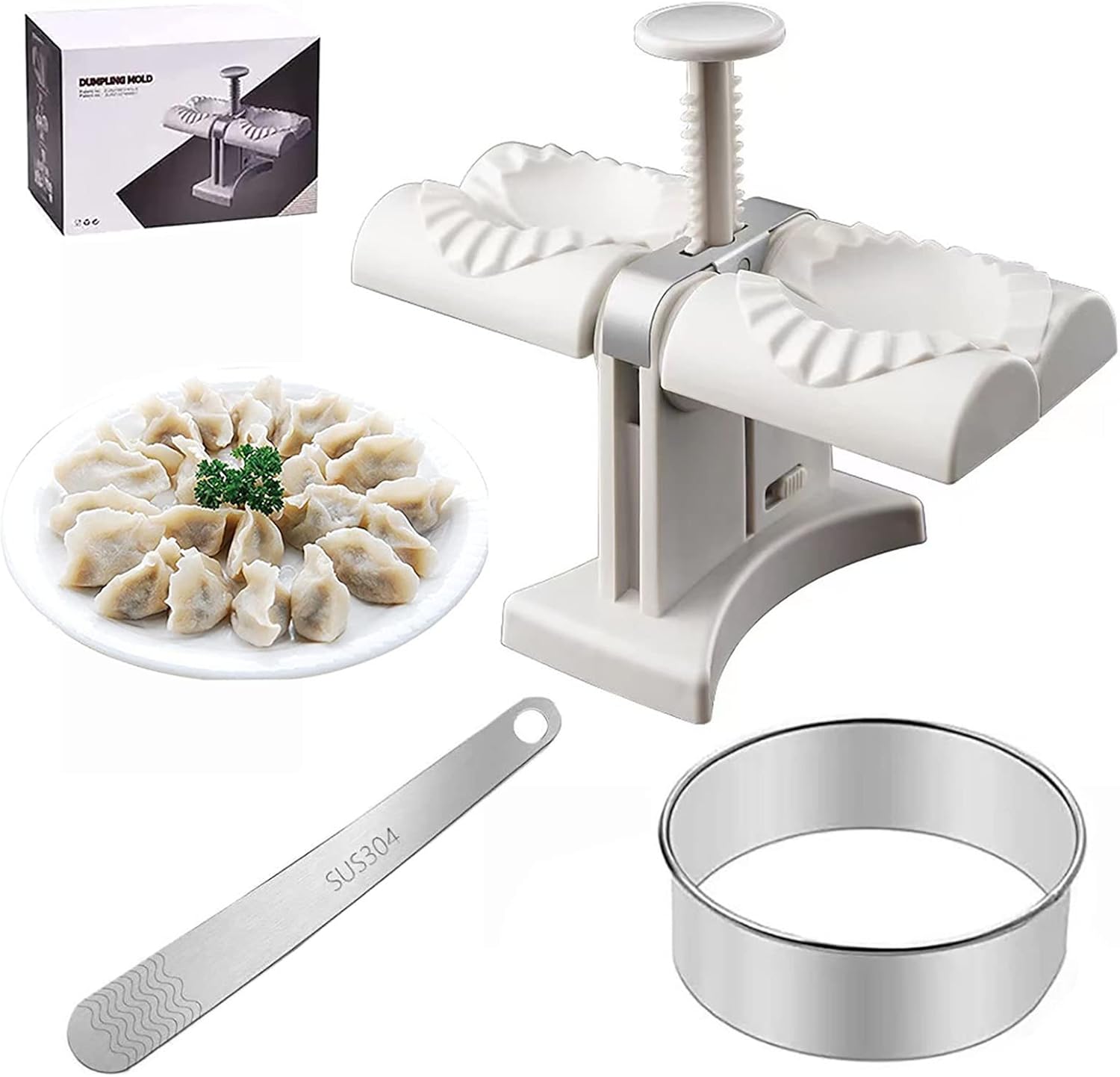Amazon.com: Household Double Head Automatic Dumpling Maker Mould,1 ...