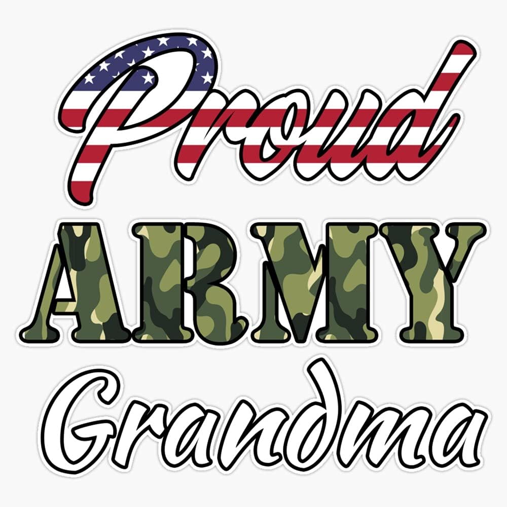 Amazon.com - Round Proud Grandma of A Soldier Sticker (US Family Member ...