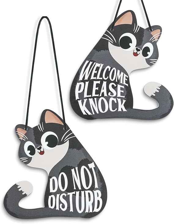 Amazon.com: Putuo Decor Do Not Disturb Sign Welcome Please Knock, Cute ...
