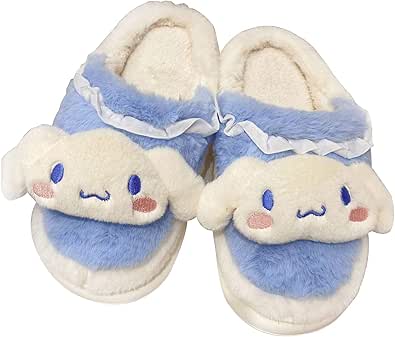 Amazon.com | ADRJLYQ Cute Dog Slippers Kawaii Fuzzy Plush Dog Slip-on ...