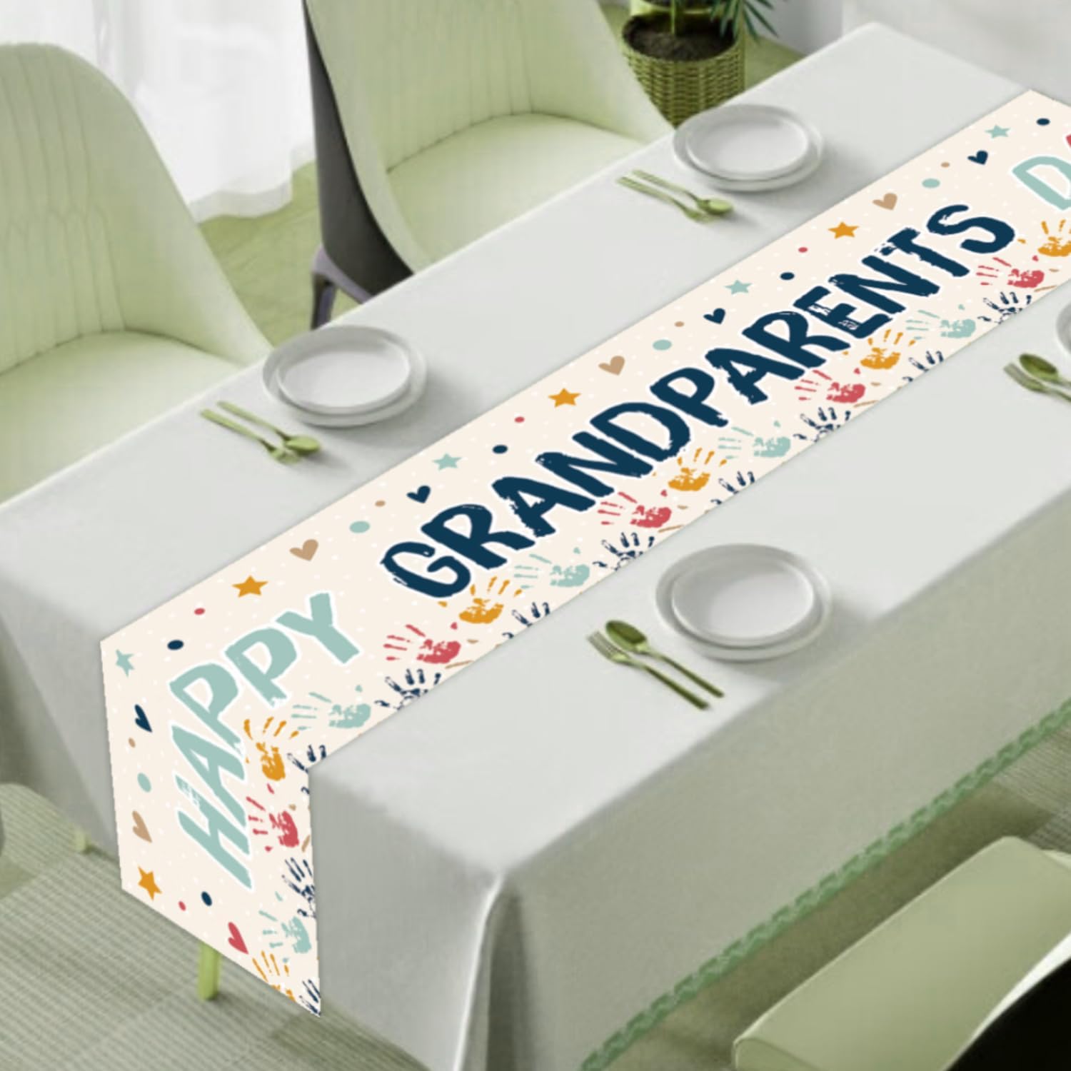 Amazon.com: Happy Grandparents Day Table Runner Party Supplies ...