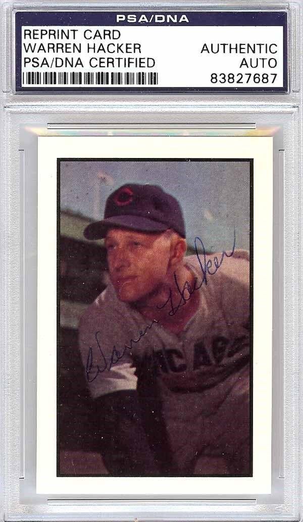 Warren Hacker Autographed Signed 1953 Bowman Reprint Card Chicago Cubs ...