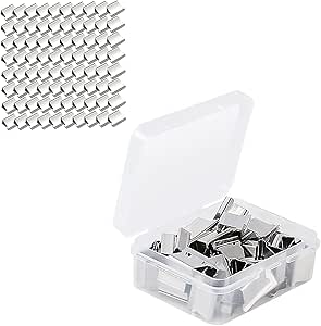 NectaRoy 80 Reusable Staples, Push Clamp Stapler Paper Clam Clip ...