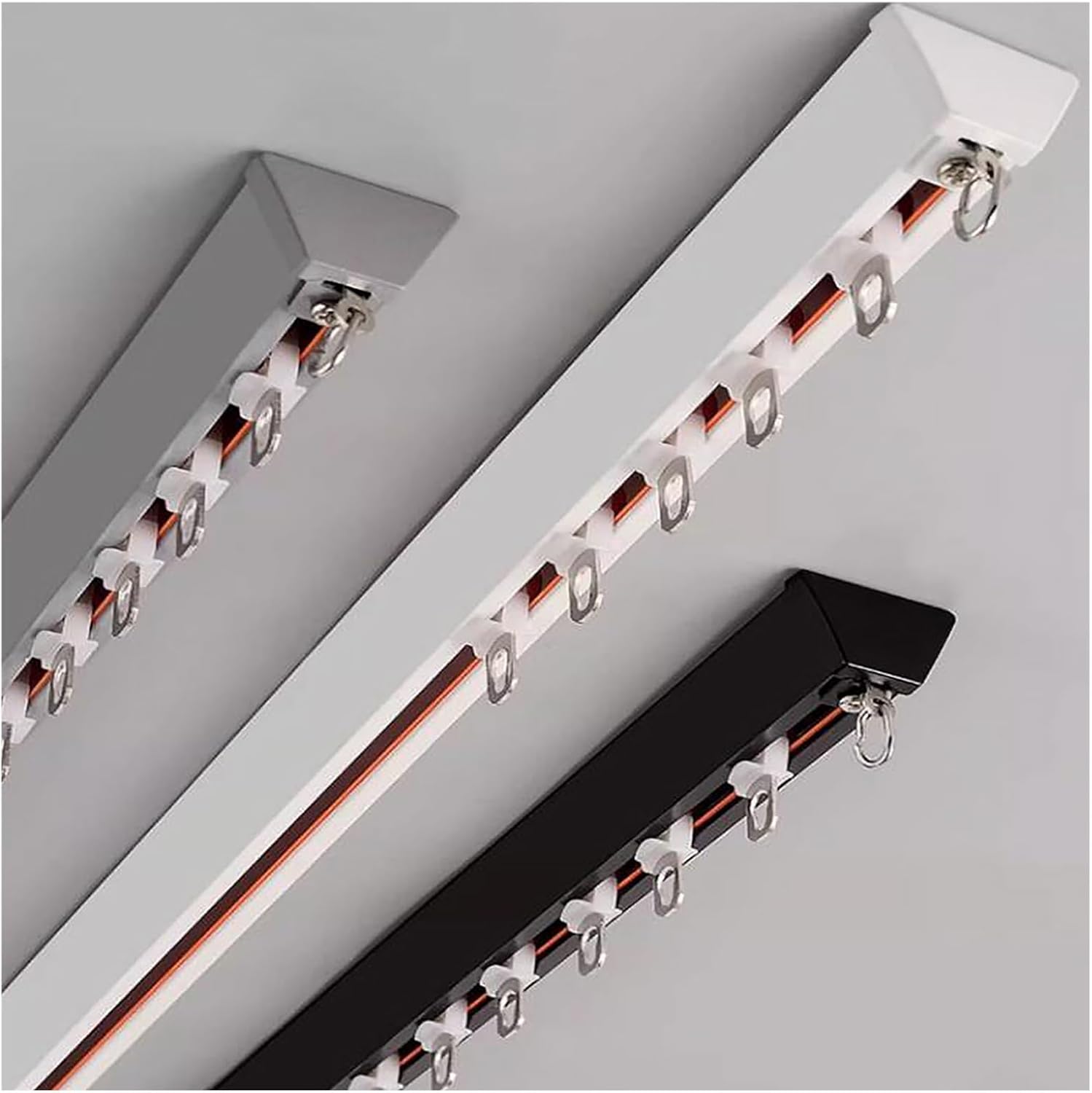 V Shape Sliding Curtain Track System - Seamless Ceiling Privacy ...