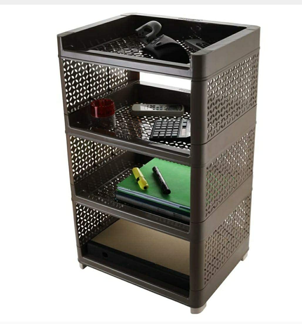 Buy KAVID 4 Layer Plastic Kitchen Storage Shelf Book Storage Display ...