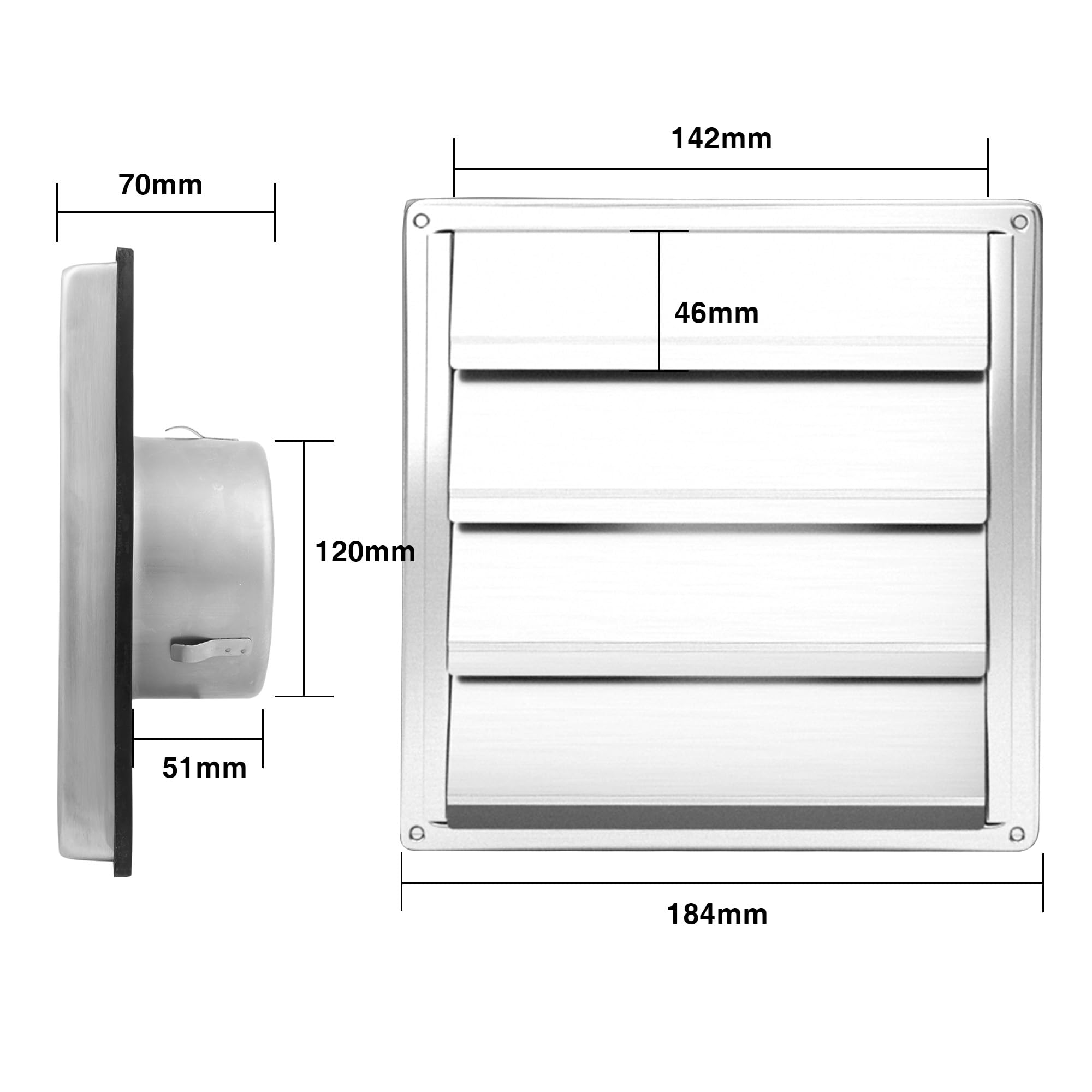 Snapklik.com : Metal Dryer Vent Cover, 4 Upgrade Stainless Steel Grille ...