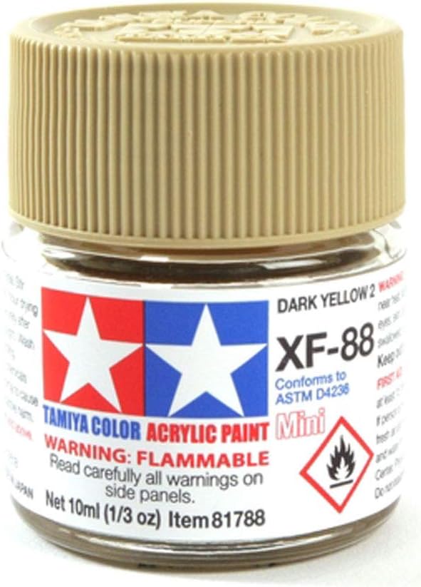 Amazon.com: TAMIYA Acrylic Mini XF-88 Dark Yellow 2 10ml Bottle ...