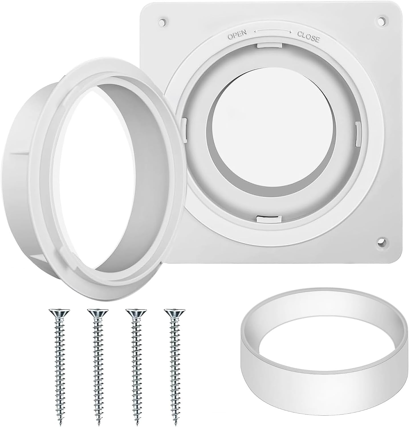 Amazon.com: Weiworld Dryer Vent Connector, 4 Inch Dryer Vent Wall Plate ...