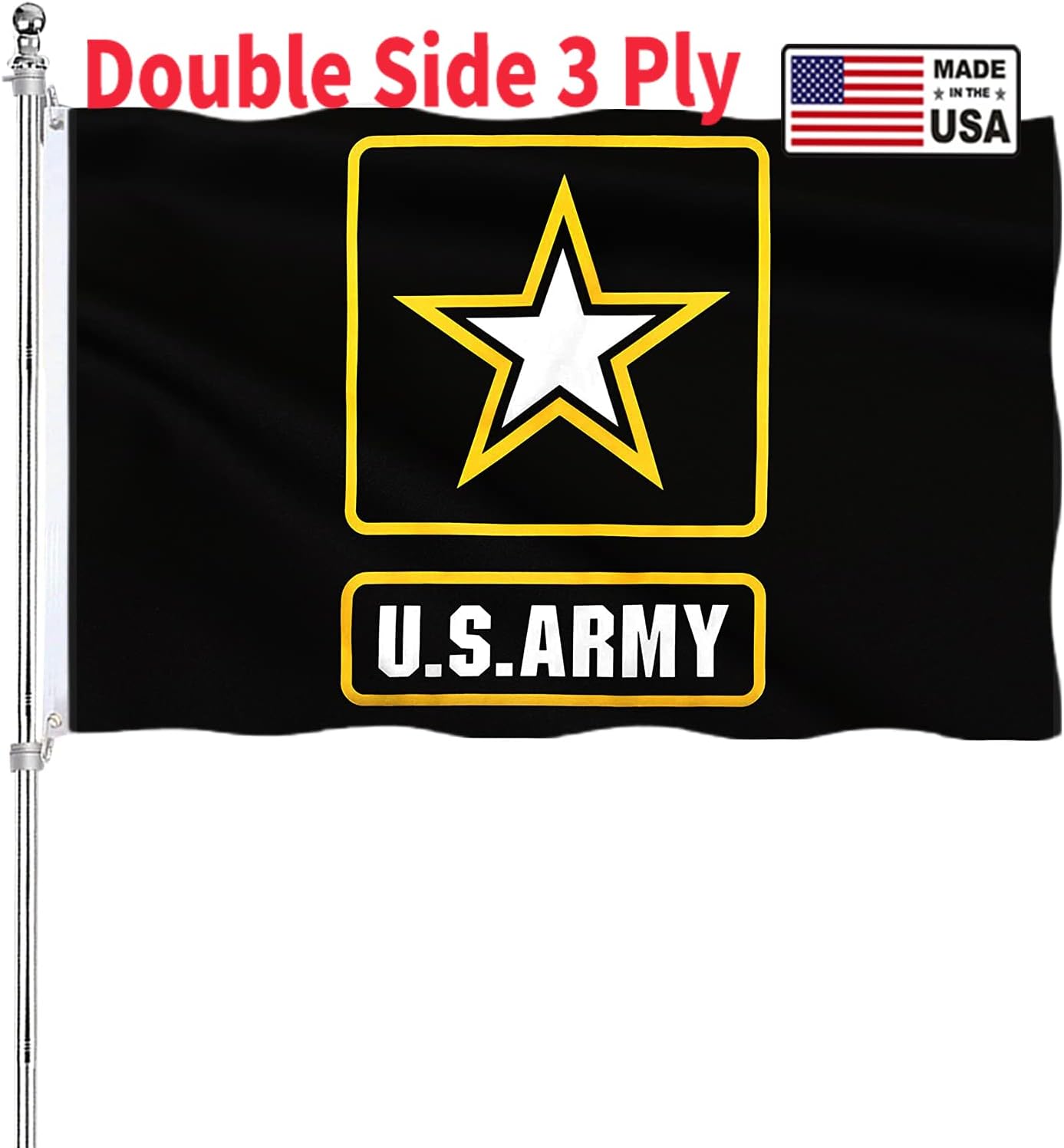 Amazon.com : US Army Military Flag 3x5 Double Sided Heavy Duty United ...