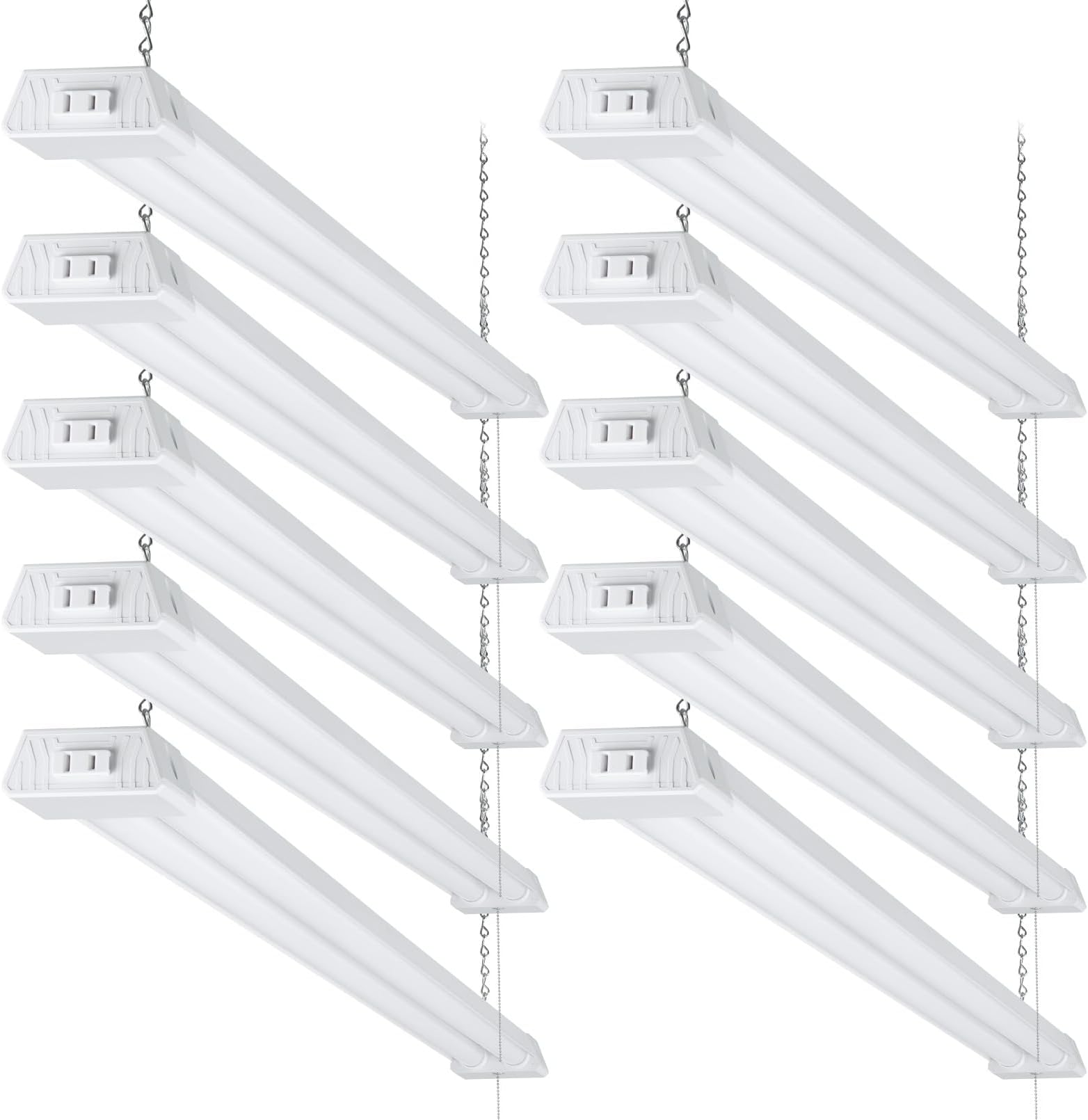 LEONLITE 10-Pack LED Shop Light 4FT, Deep Reflector, 40W 5000K Daylight ...