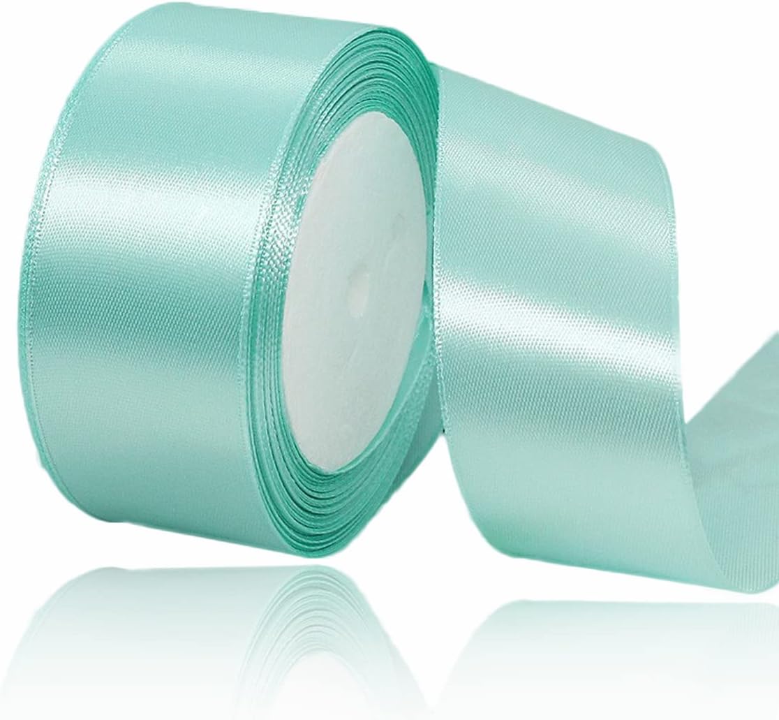 Amazon.com: Mint Green Ribbon 1-1/2 Inch x 25 Yards, Solid Color Fabric ...