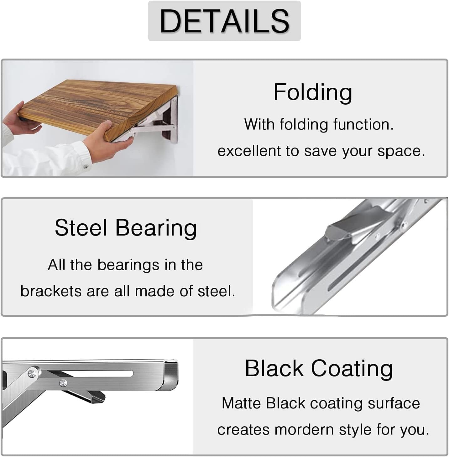 Snapklik.com : Folding Shelf Brackets 22 Inch 4 Pcs - Heavy Duty ...