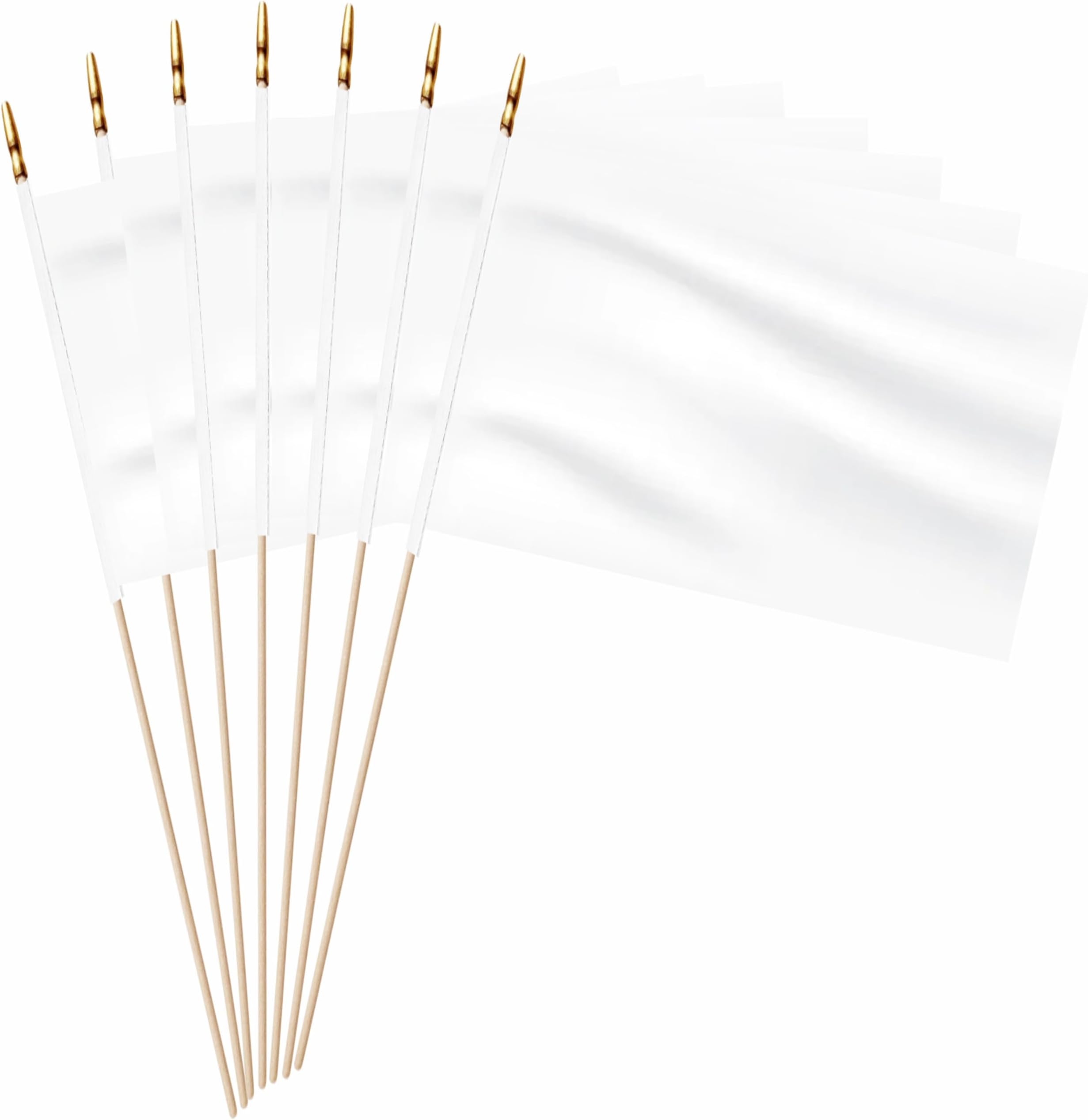 Amazon.com : Yingnner 12 Pack White Stick Flags Small 12x18 Inch Hand ...