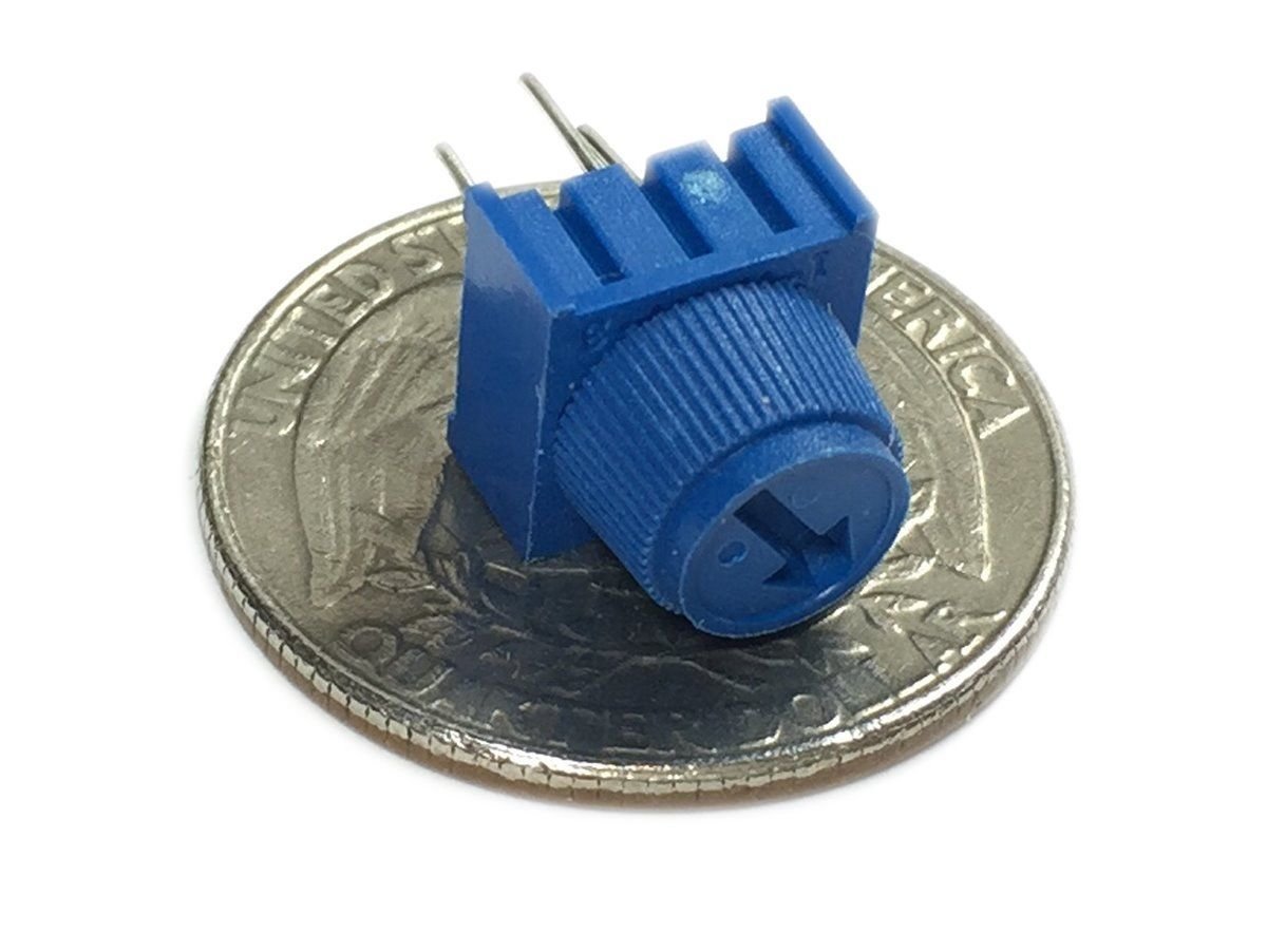 1M Ohm Single turn trimmable potentiometer w/ knob - Pack of 2: Amazon ...