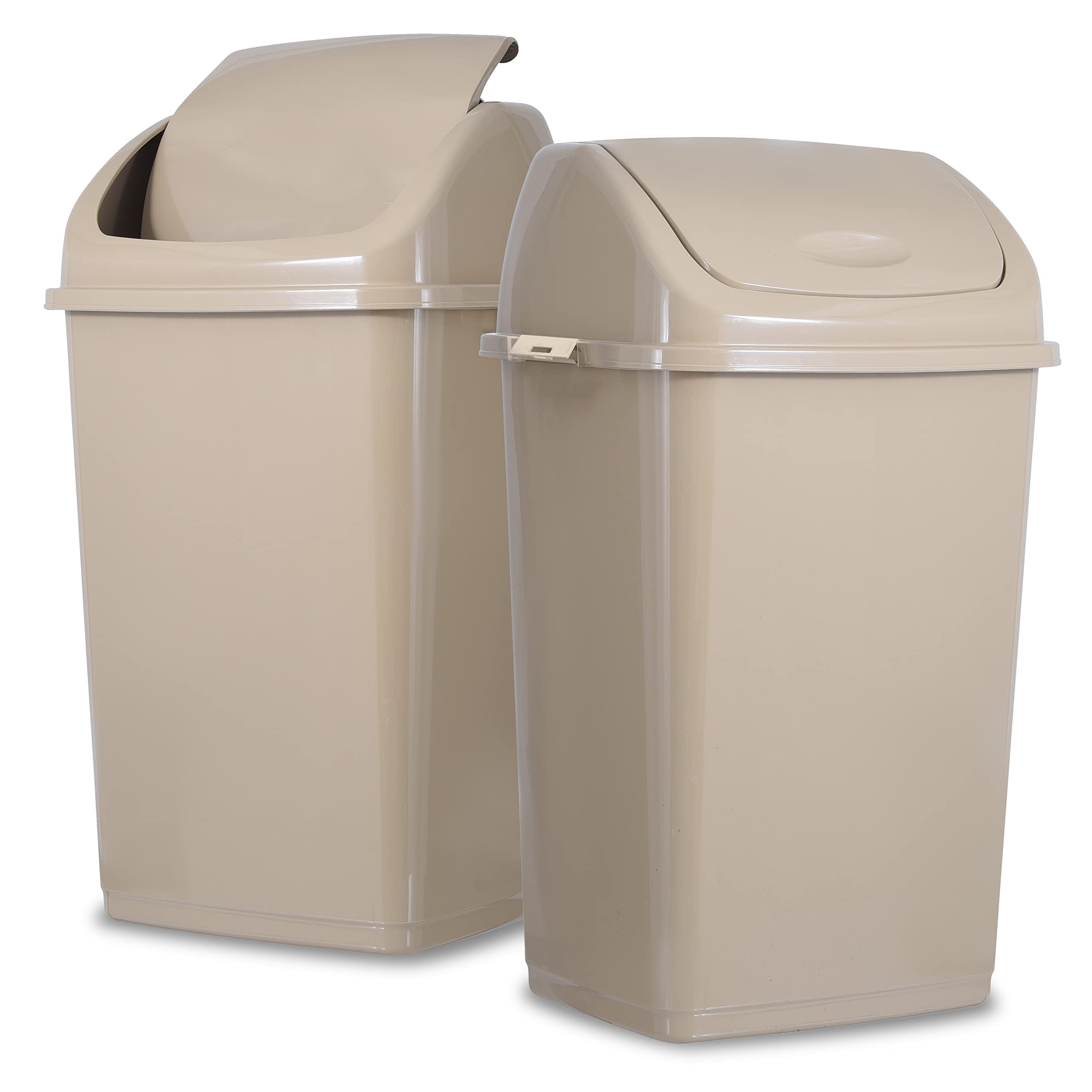 Superio Kitchen Trash Can 13 Gallon with Swing Lid, Plastic Tall ...