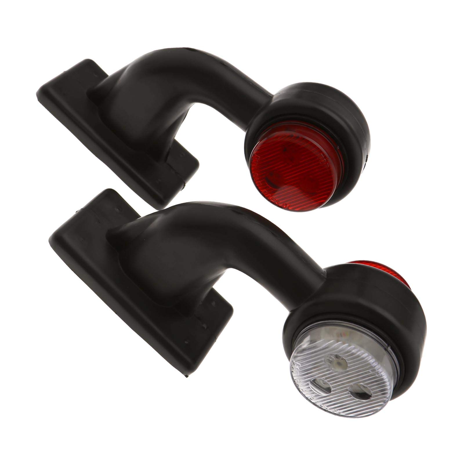 2X 12 LED Red & White Elbow Marker Light 12/24V LED Elbow Side Marker ...