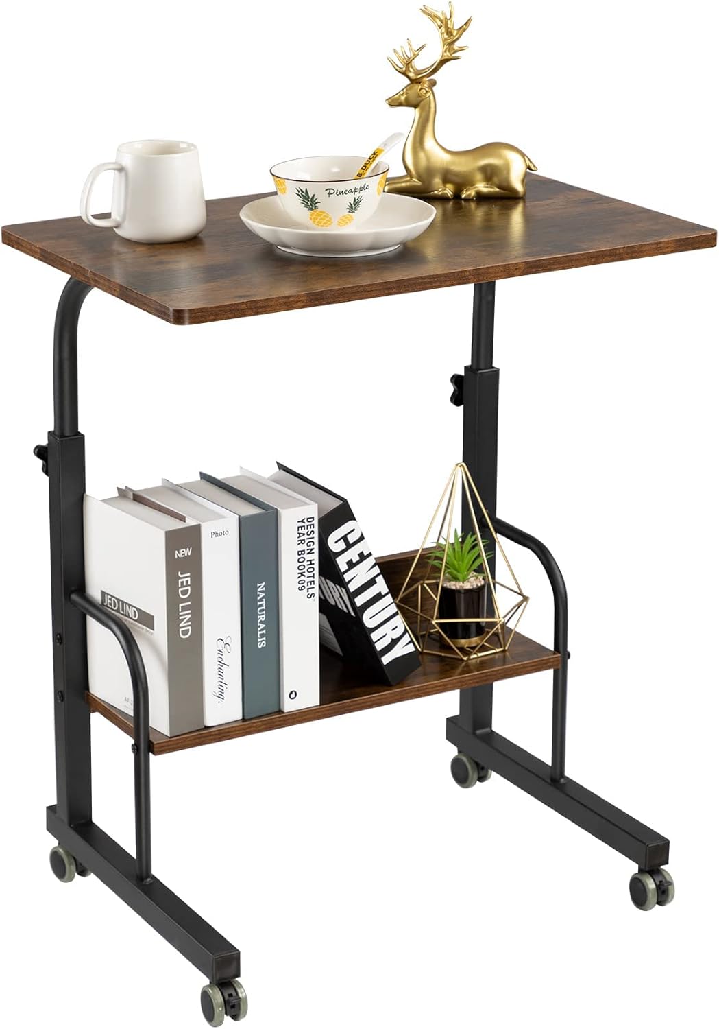 SIDUCAL Mobile Side Table Mobile Laptop Desk Cart Tray Table Adjustable ...