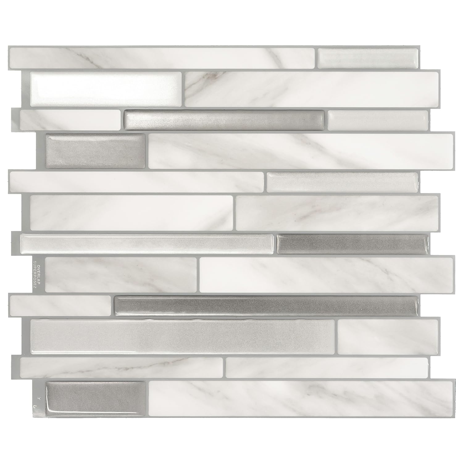 SMART TILES Peel and Stick Backsplash - 5 Sheets of 9.63" x 11.56" - 3D ...