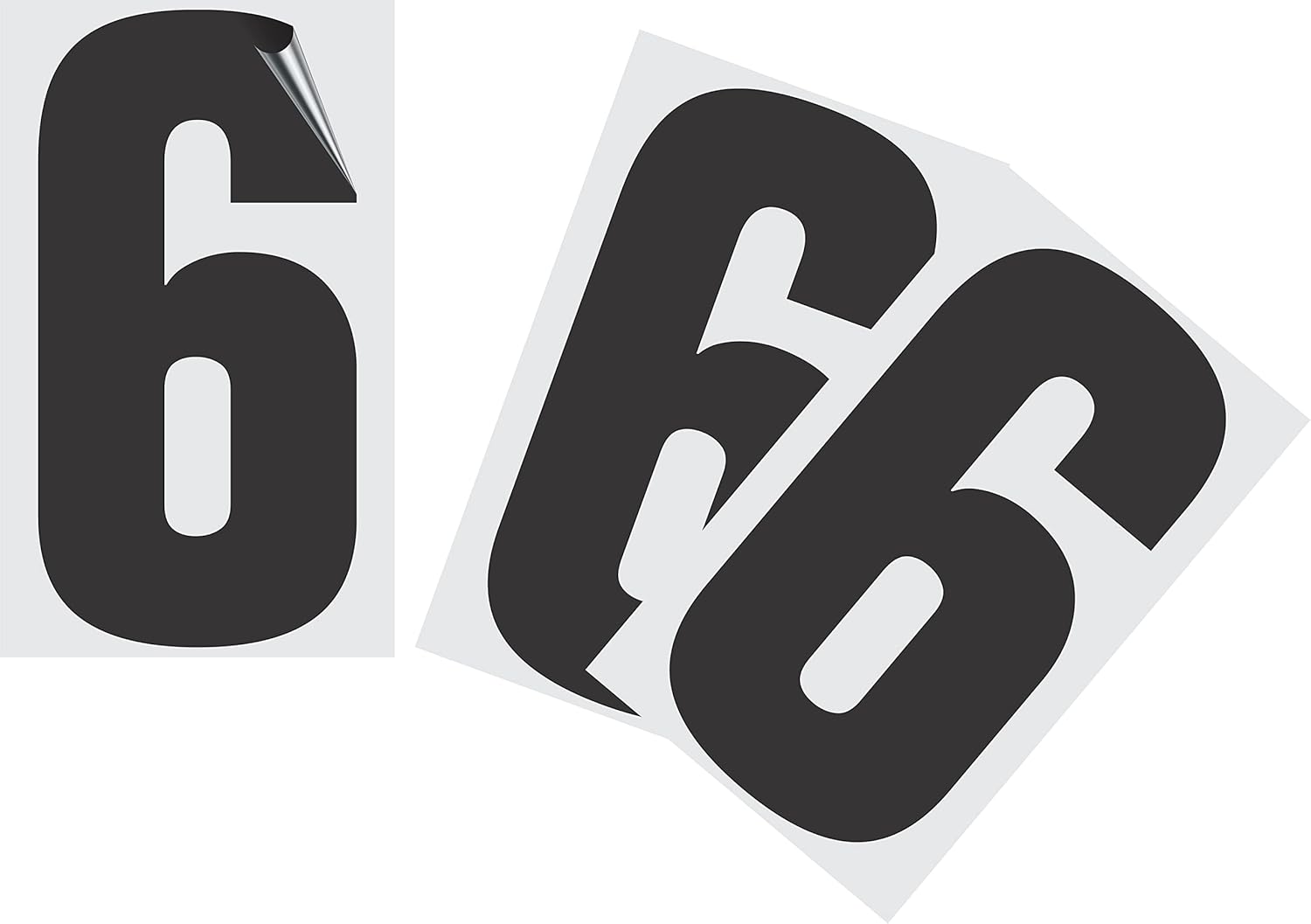 Pack of 3 - Black Self Adhesive Wheelie Bin/Office/Home Numbers 17cm ...