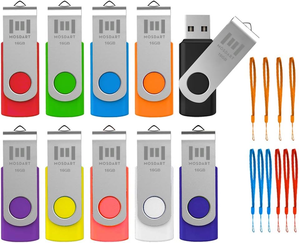 Amazon.com: 50 Pack USB Flash Drives Bulk with Lanyards USB 2.0 Thumb ...